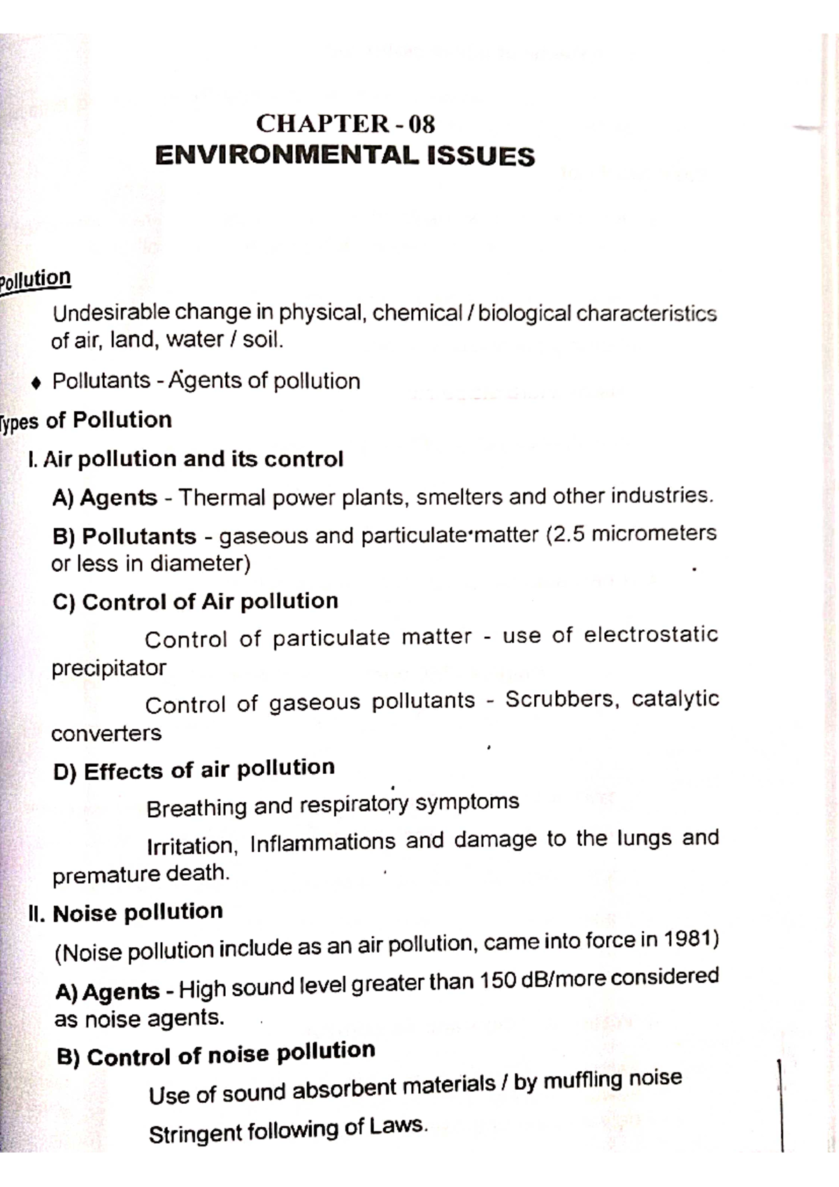 CHP 8 Environmental issues - science - Studocu