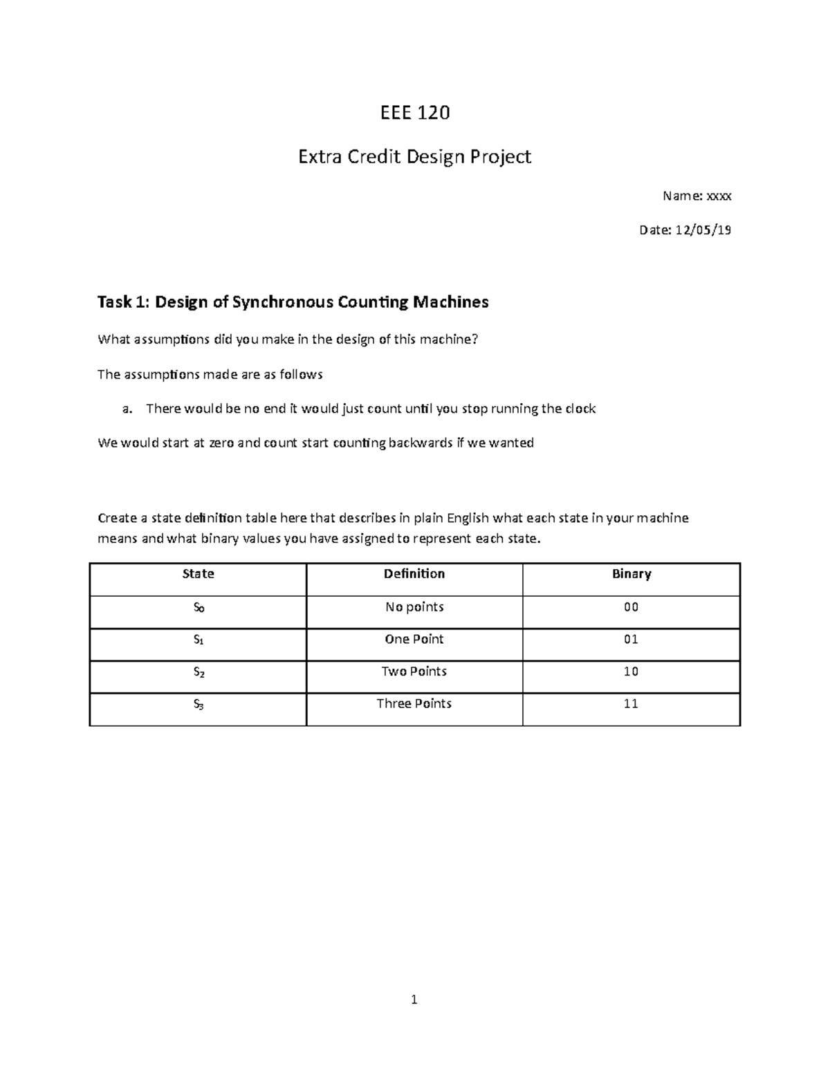 Extra Credit - EEE 120 Extra Credit Design Project Name: xxxx Date: 12 ...