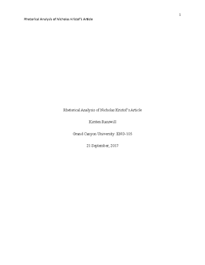 ENG105 First Draft Review Assignment Online Version - First Draft of a ...