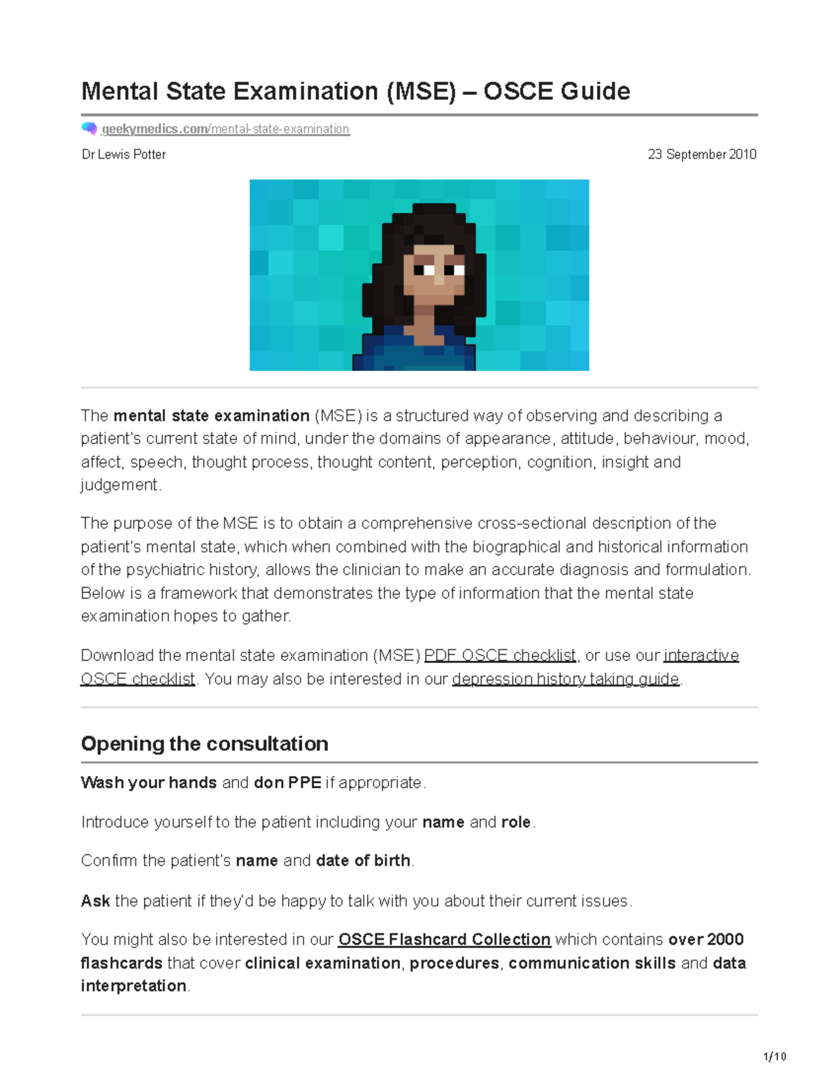 Geekymedics.com-Mental State Examination MSE OSCE Guide - Dr Lewis ...