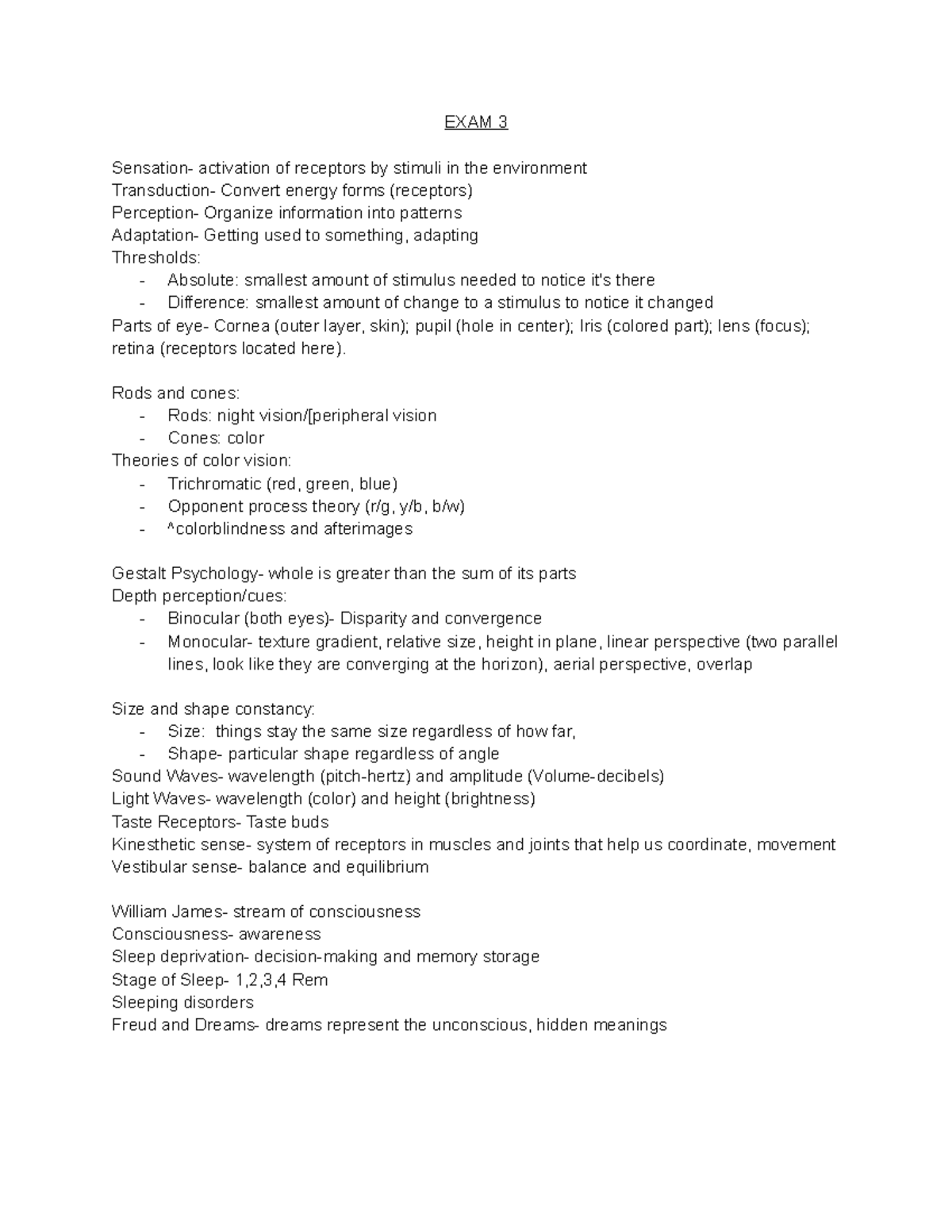 Psych. Exam 3 Review - Covers topics such as classical conditioning ...
