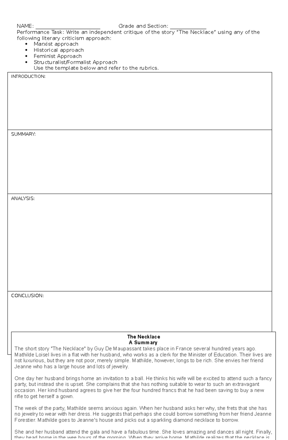 Activity Sheet Q3 WEEK 8 - NAME: _________________________ Grade and ...