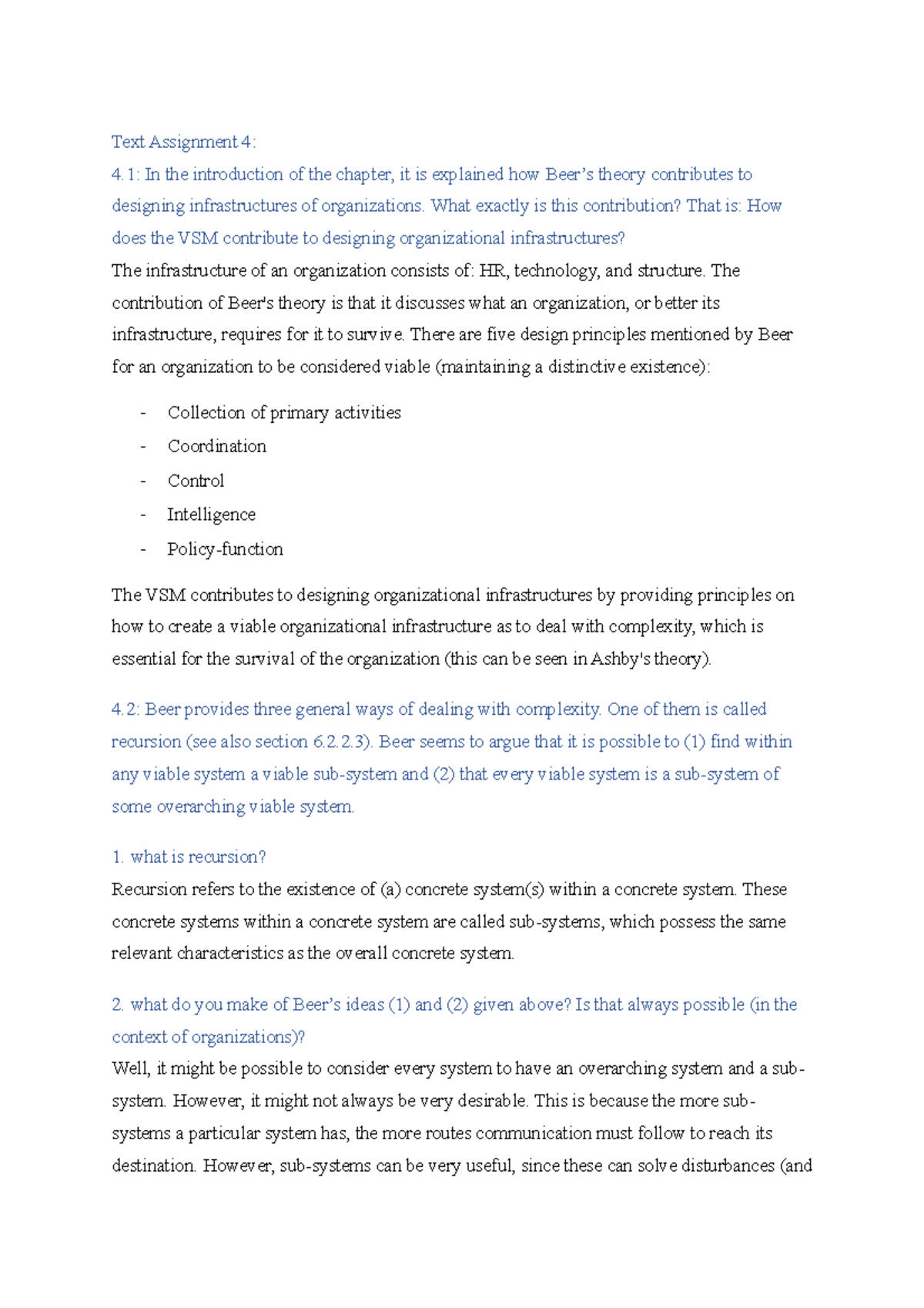 System Theory Text Assignment 4 - Text Assignment 4: 4: In the introduction of the chapter, it ...