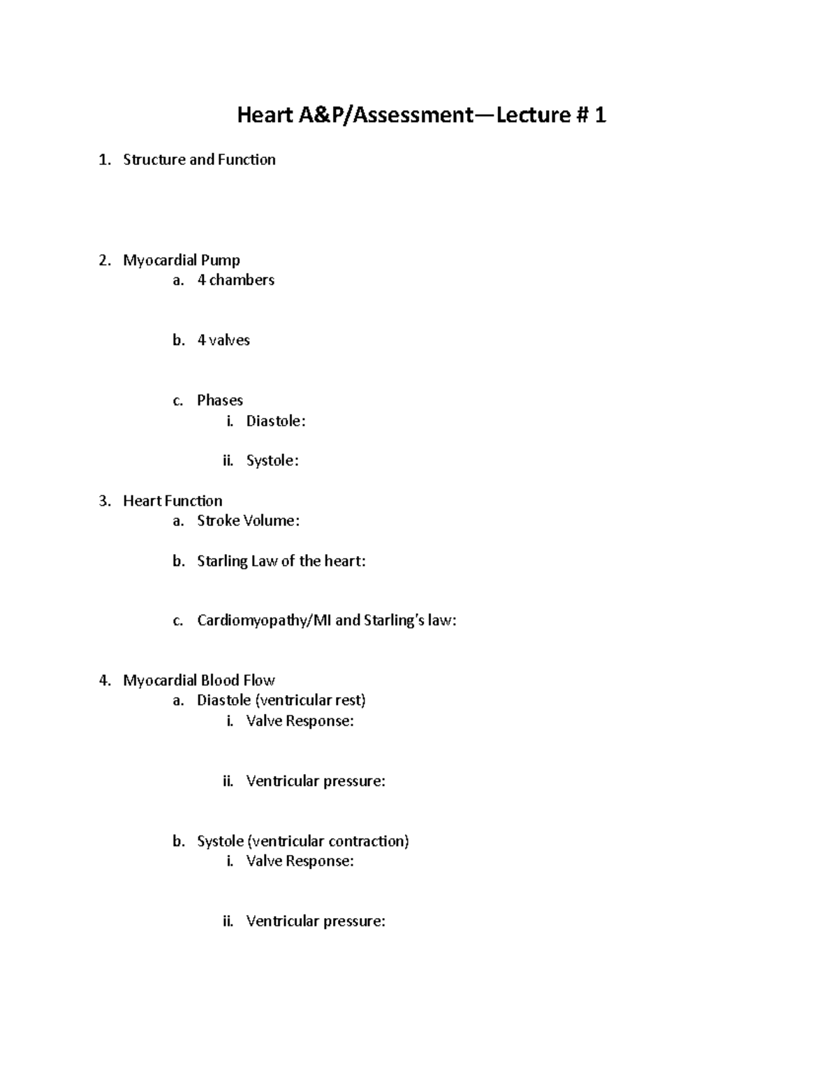 Day 1 Reading Guide - cardiac and heart - Heart A&P/Assessment—Lecture ...