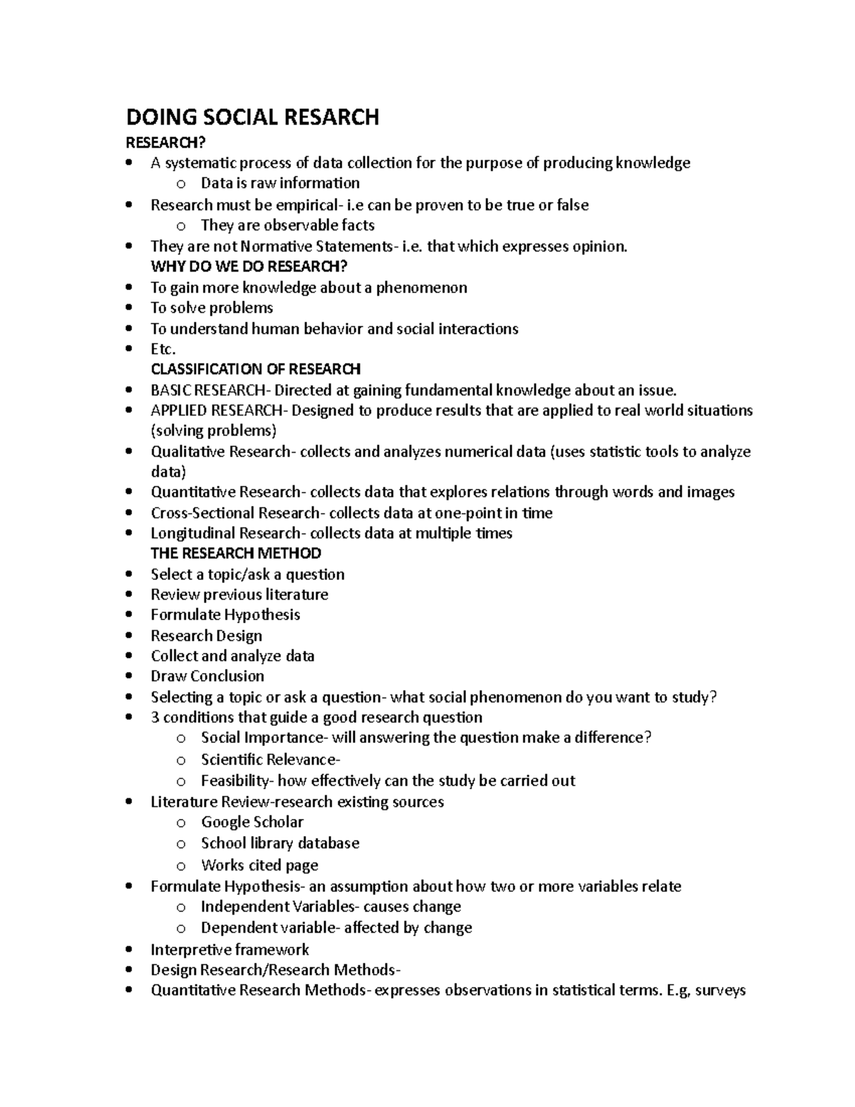 Doing Social Research - Ophelia Shackey - DOING SOCIAL RESARCH RESEARCH ...