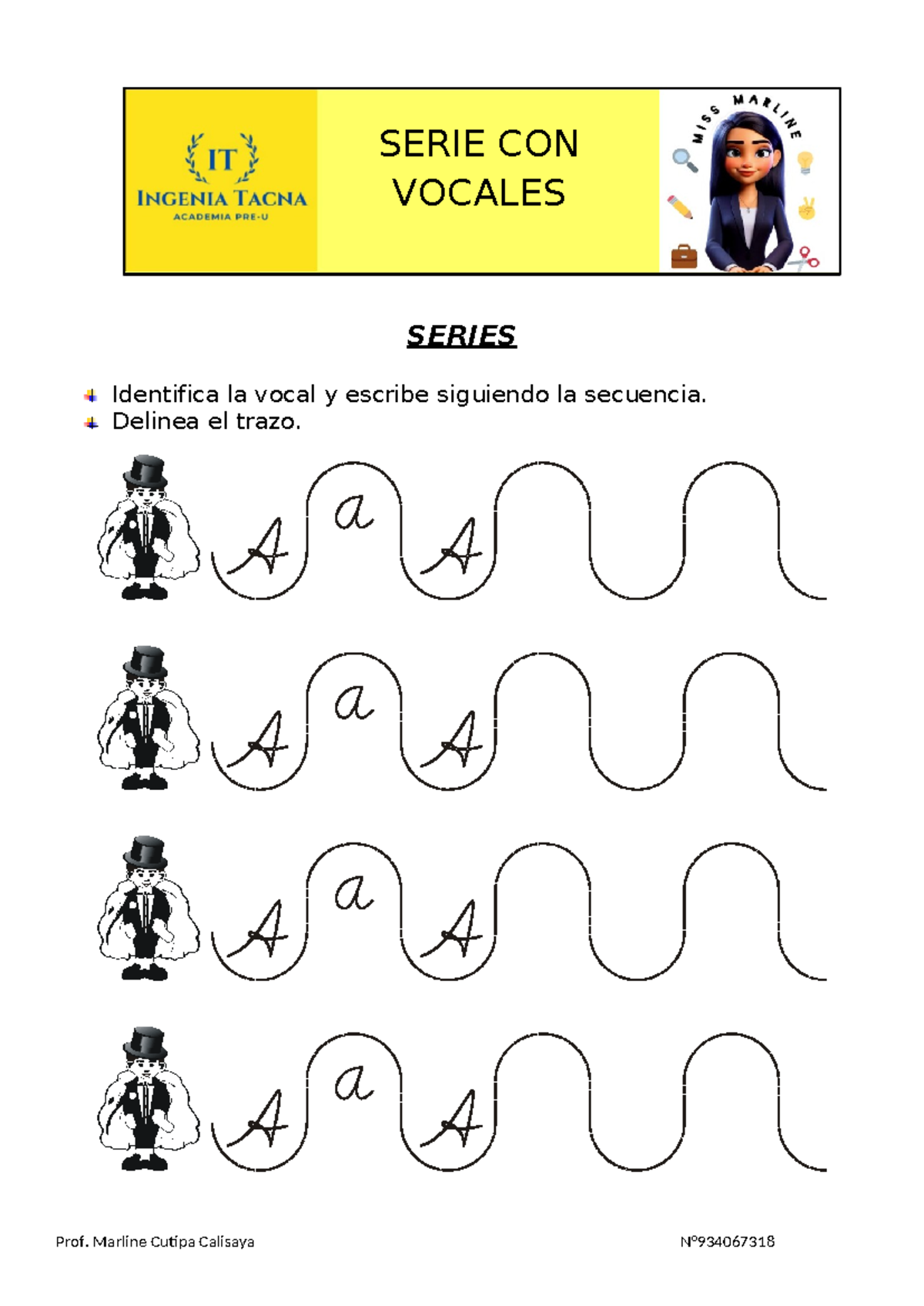 Semana 2- Serie DE Vocales 1ER Grado- Primaria - arte y cultura ...