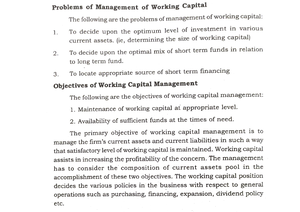 Methods of estimating working capital management - B.com finance and taxition - Studocu