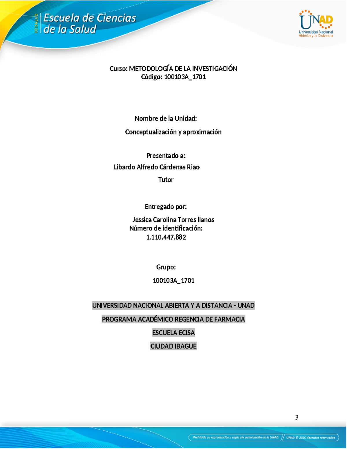 Tarea 1 jessicatorres - apuntes - Curso: METODOLOGÍA DE LA ...