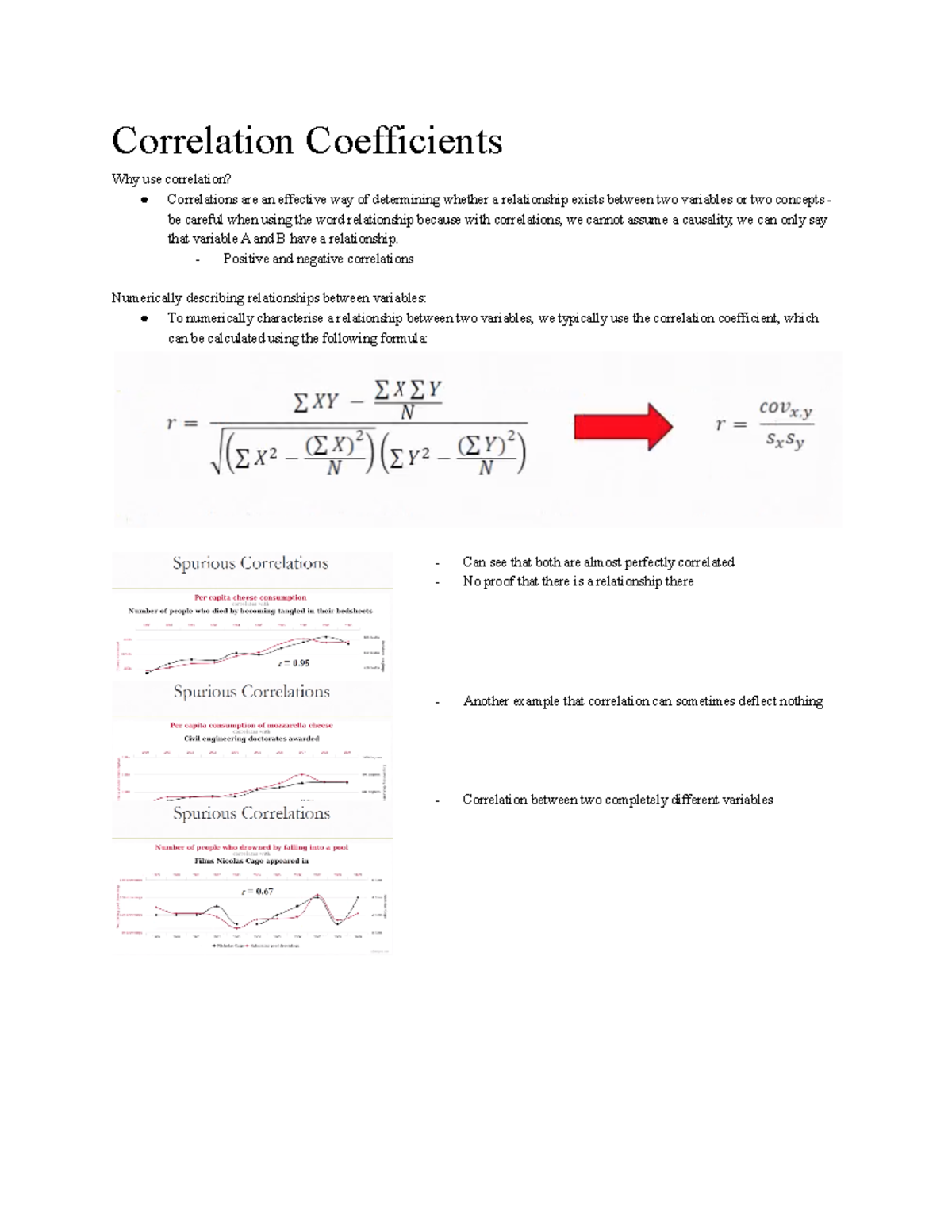 Correlation Coefficients - Positive and negative correlations Numerically describing ...