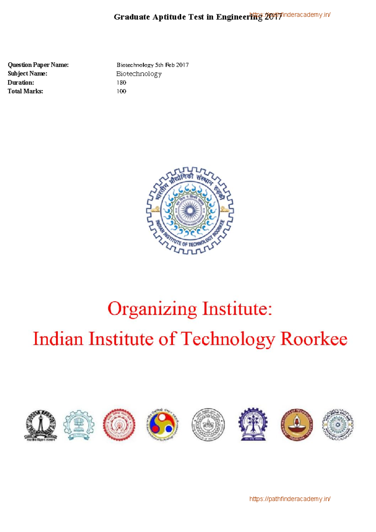Previous year question papers 2017 - Subject Name: GATEGATE Solved ...