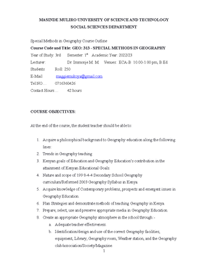 ECT 318 - These include course outlines and other relevant course very ...