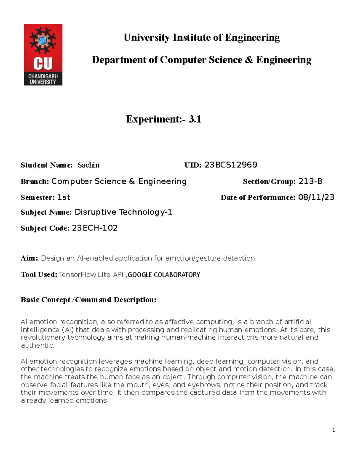 DT Worksheet 3 - Ml assignment - Department of Computer Science & Engineering Experiment:- 3 ...