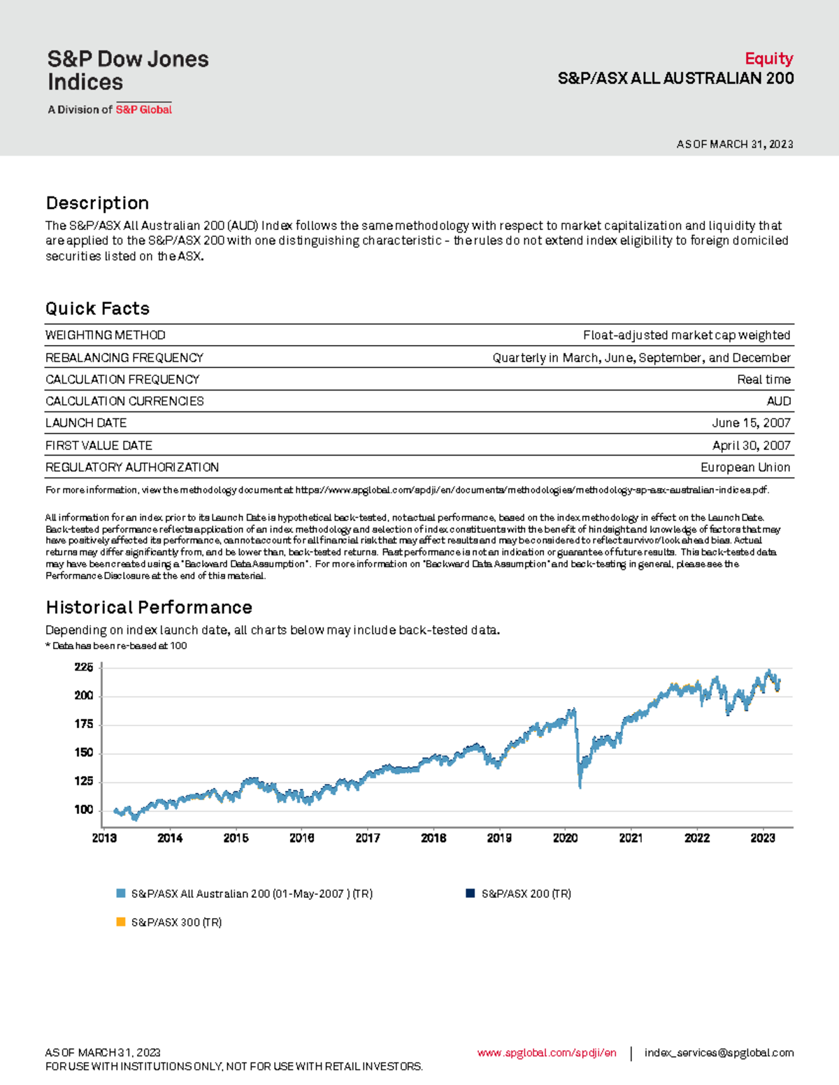 Fs sp asx all australian 200 - S&P/ASX ALL AUSTRALIAN 200 AS OF MARCH ...