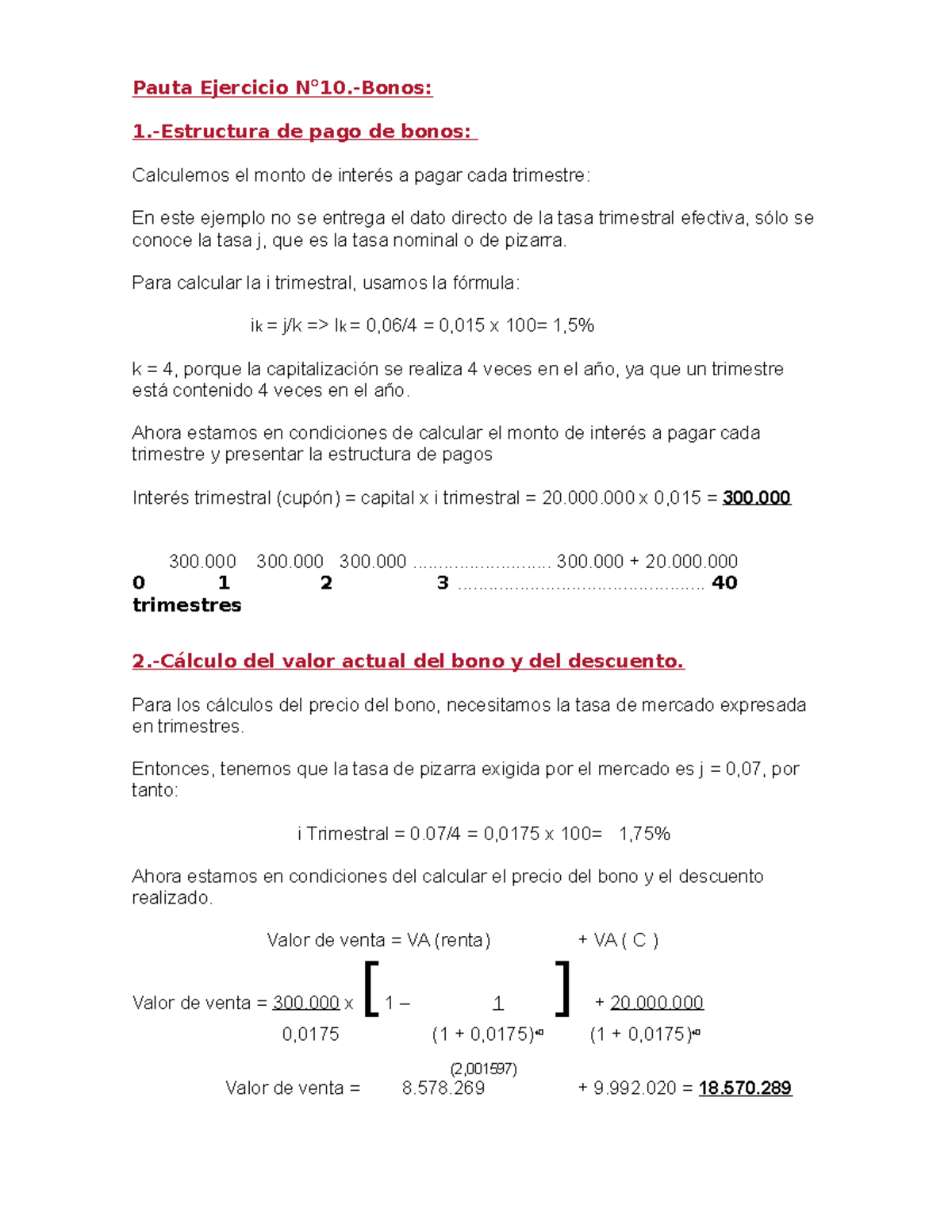 3.1.-Pauta+Ejercicio+N%C2%B0+10 - Pauta Ejercicio N°10.-Bonos: 1 ...