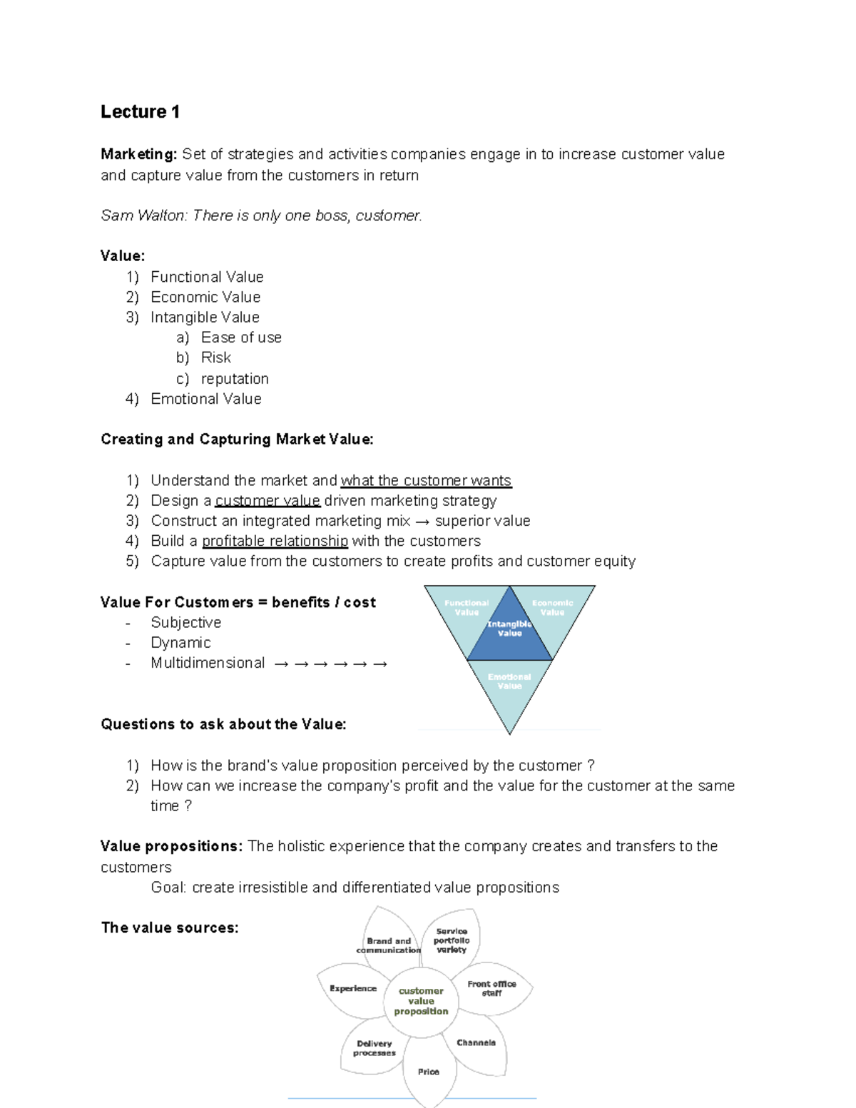Marketing - Lecture 1 Marketing: Set of strategies and activities ...