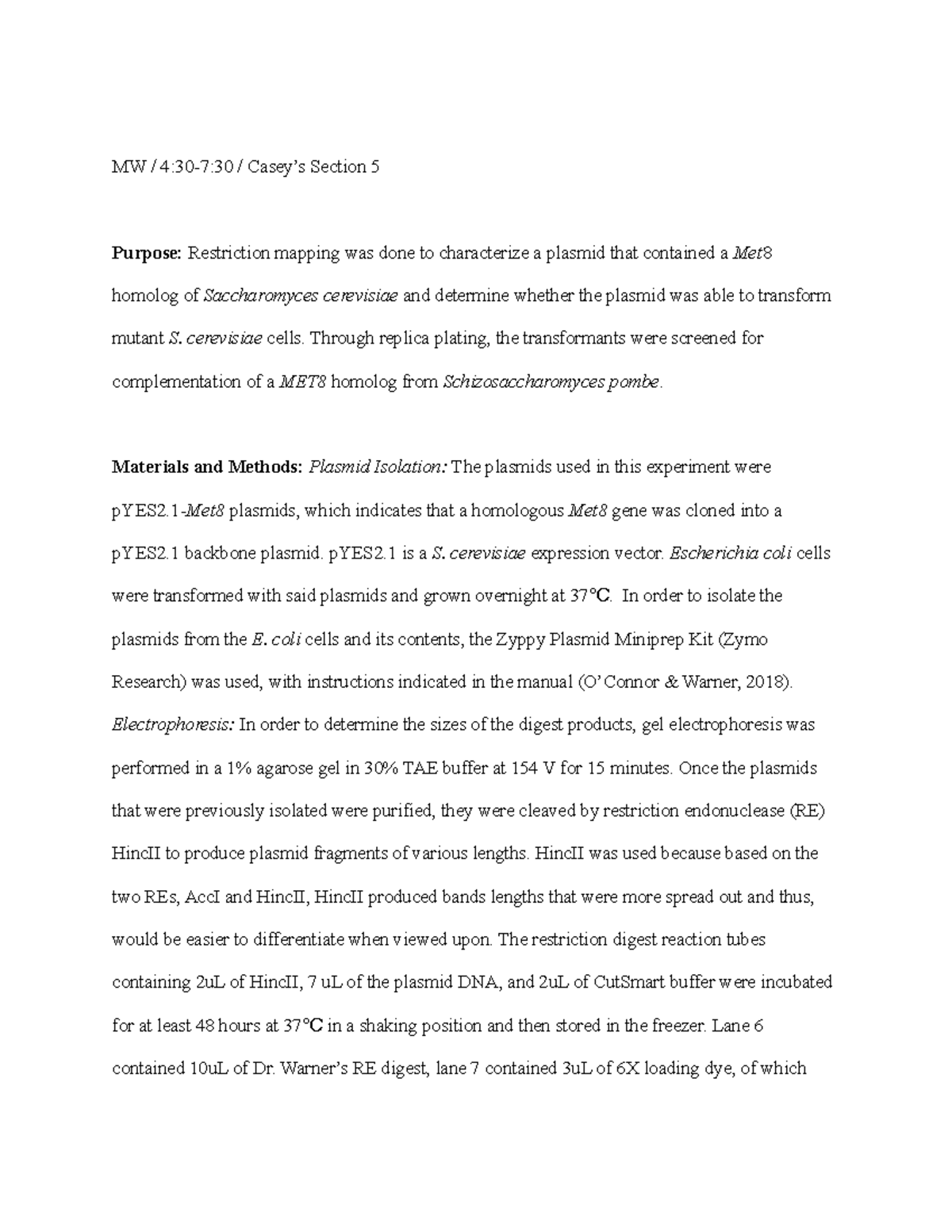 Christopher Pang Micro Report #2 - MW / 4:30-7:30 / Casey’s Section 5 ...