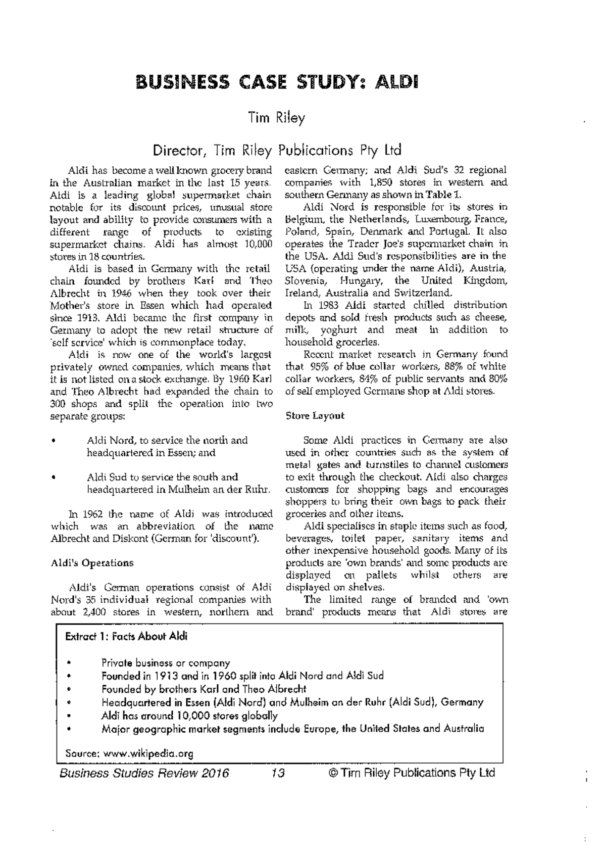 Aldi case study - Laws2300 - Studocu