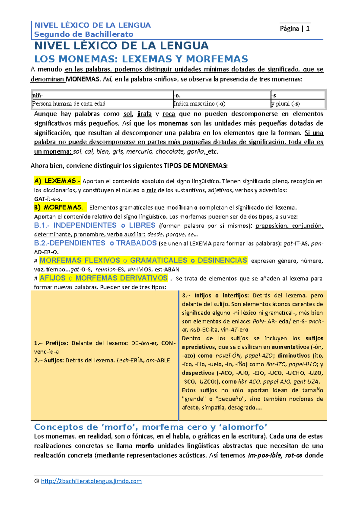 Nivel Léxico (nuevo) - EVAU LENGUA CASTELLANA Y LITERATURA - Segundo de ...