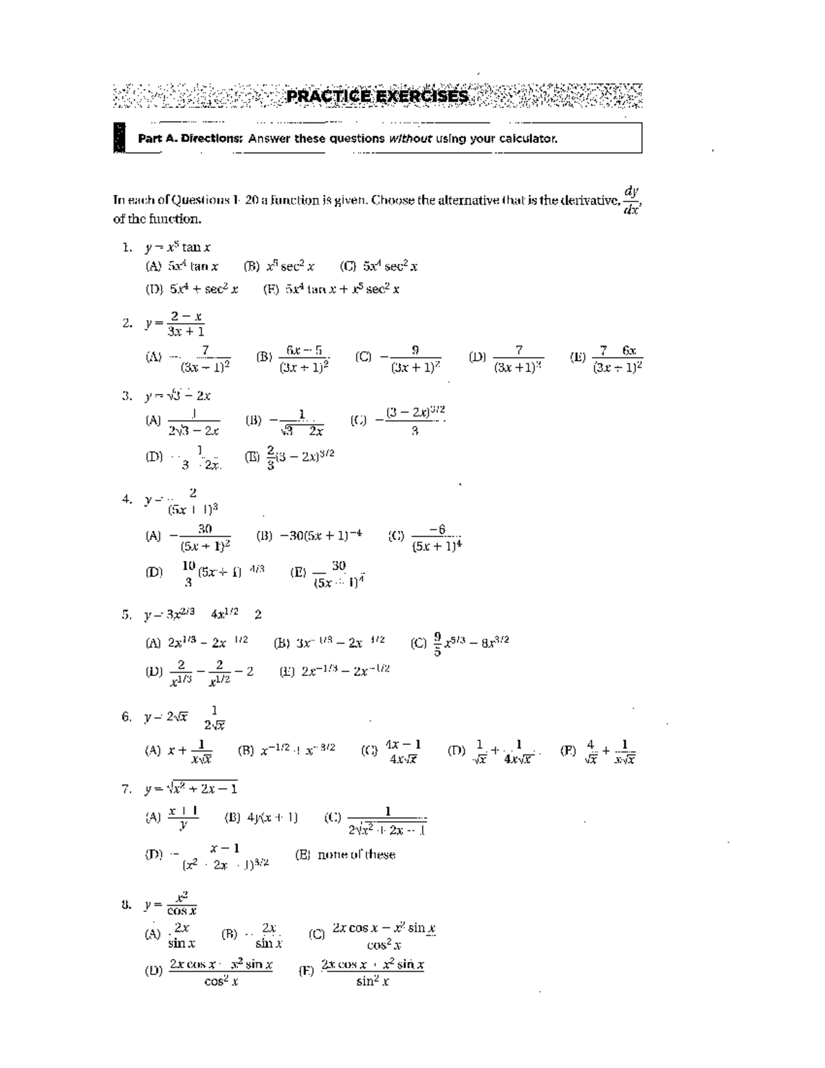 Differentiation Practice - Studocu