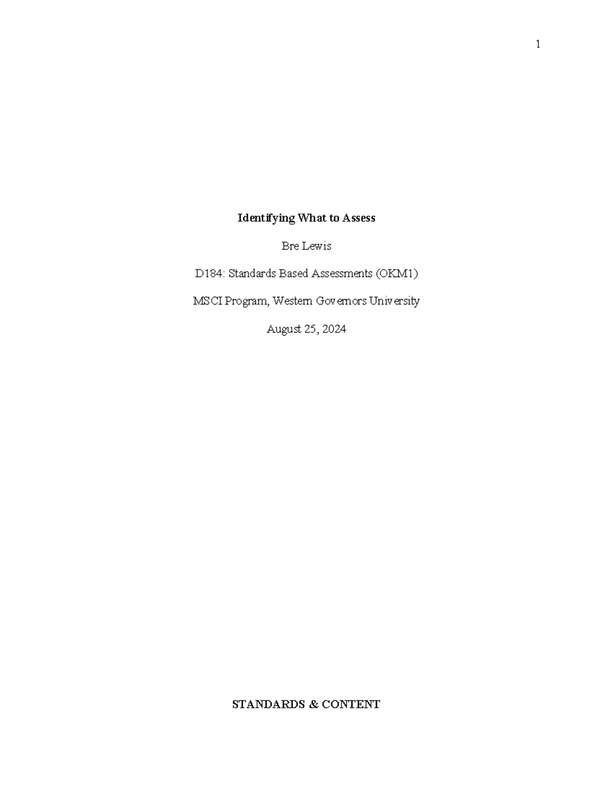 Identifying What to Assess - 3: “Ask and answer questions to ...