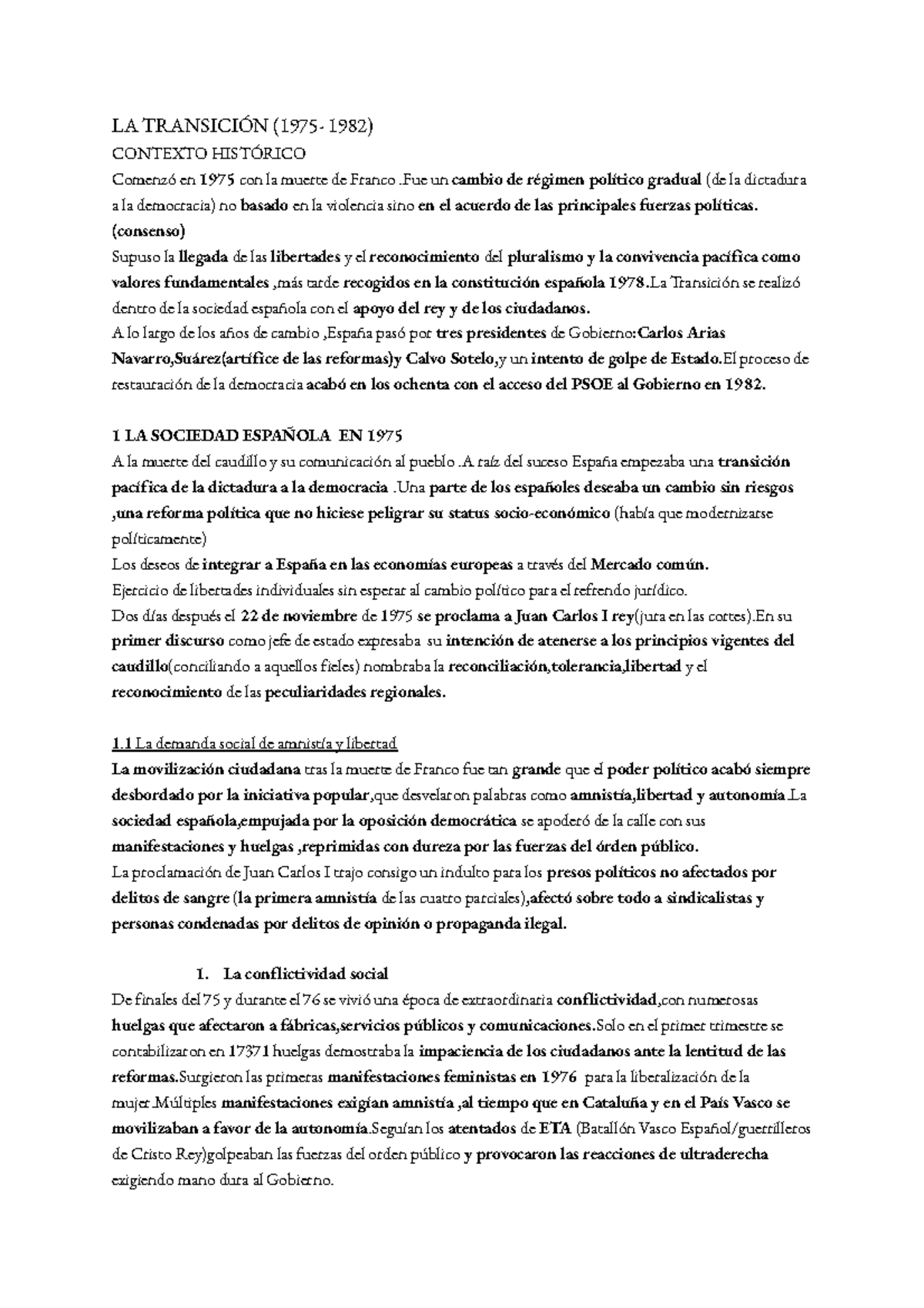 La transición - muy útil muy útil - LA TRANSICIÓN (1975- 1982) CONTEXTO ...