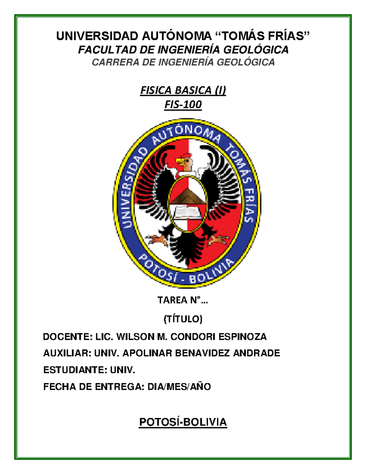 Caratula FIS-100 - Sirve - Geologia General - UNIVERSIDAD AUTÓNOMA ...