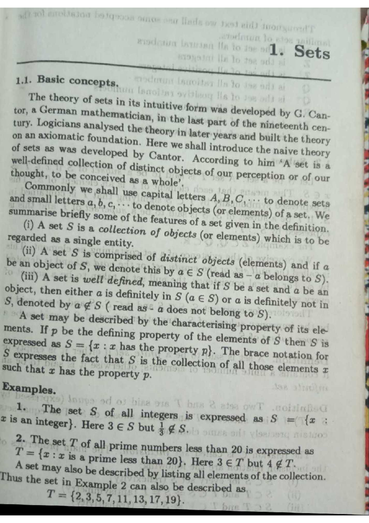 SET Intro - Mathematics honours - Calcutta University - Studocu