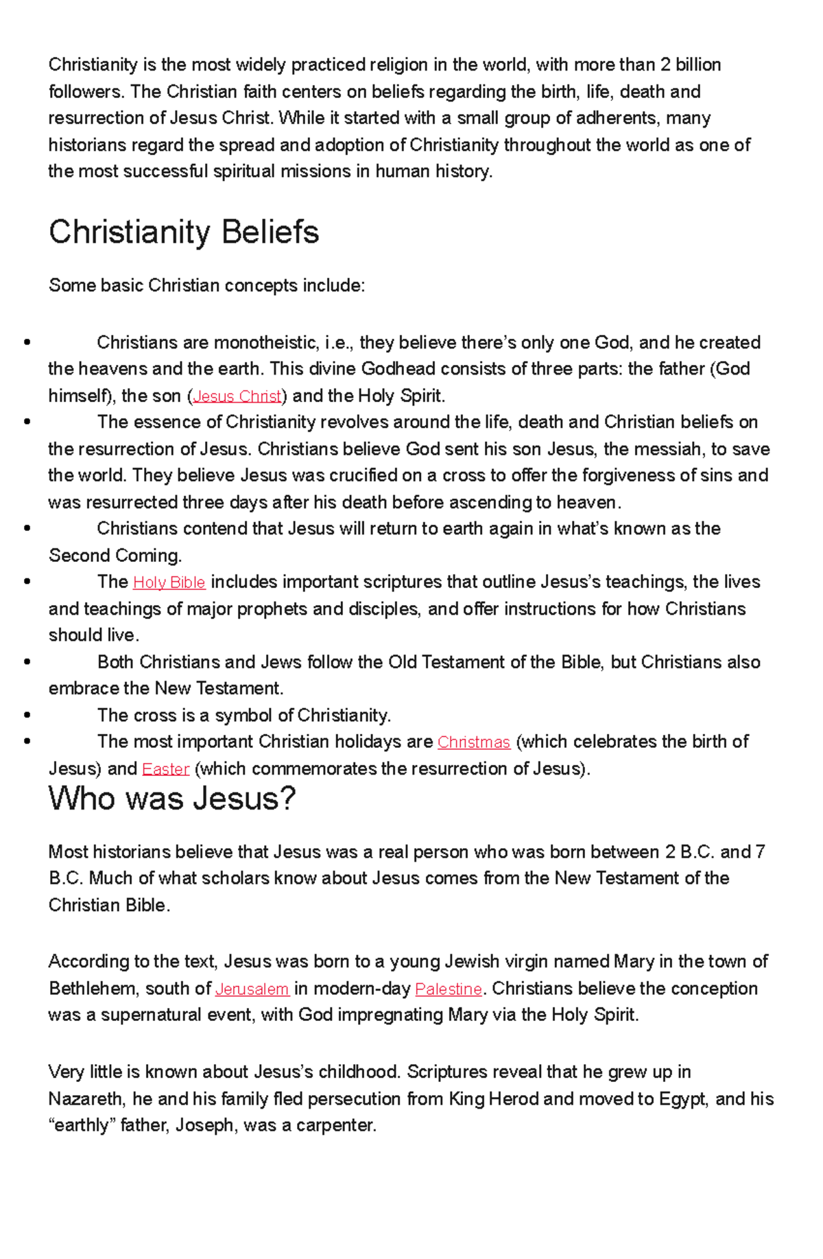 Christianity - Lecture notes 1 - Christianity is the most widely ...