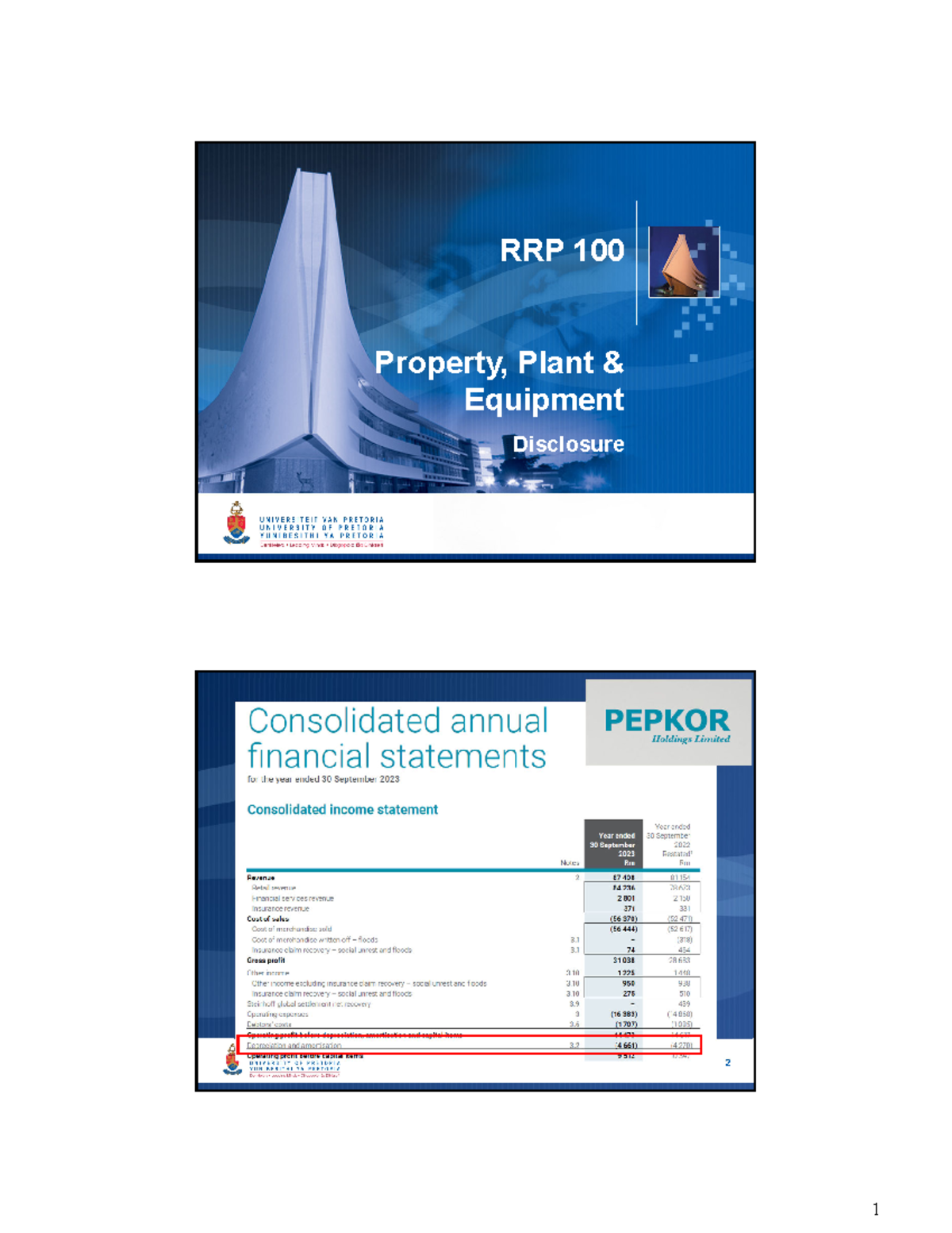 PPE class slides Disclosure - 1 RRP 100 Property, Plant & Equipment ...