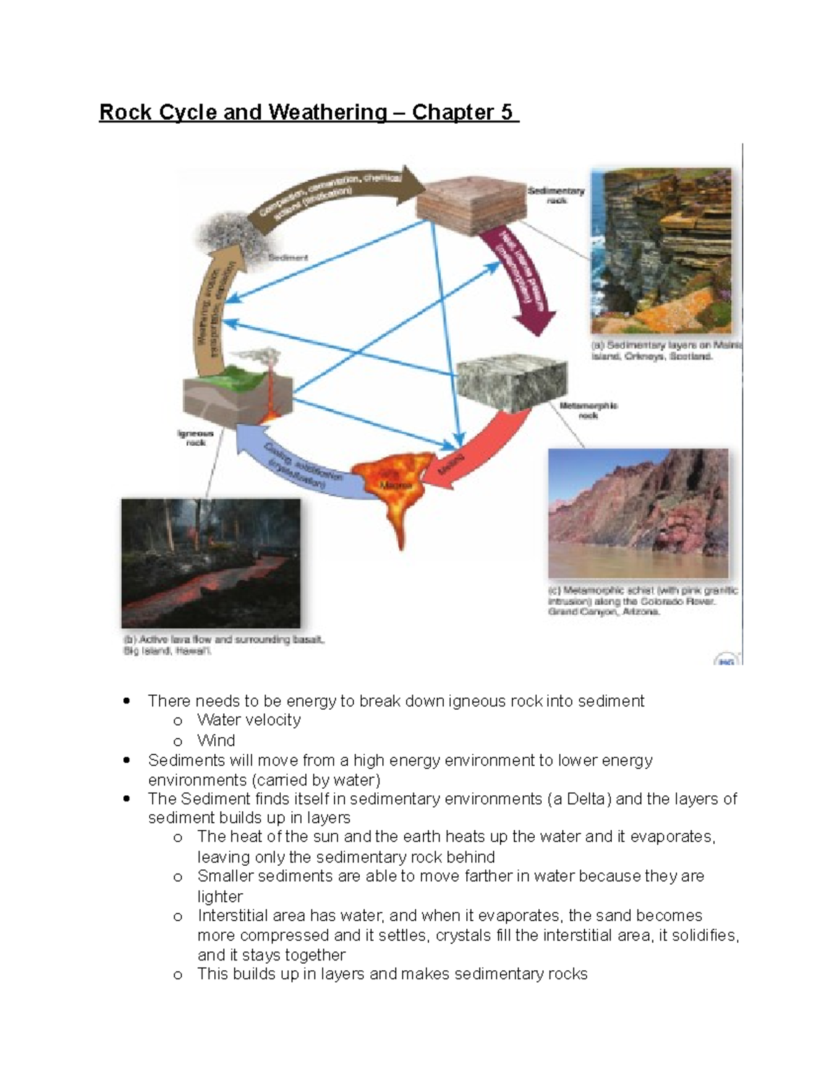 Geology 1110 Rock Cycle and Weathering - Rock Cycle and Weathering ...