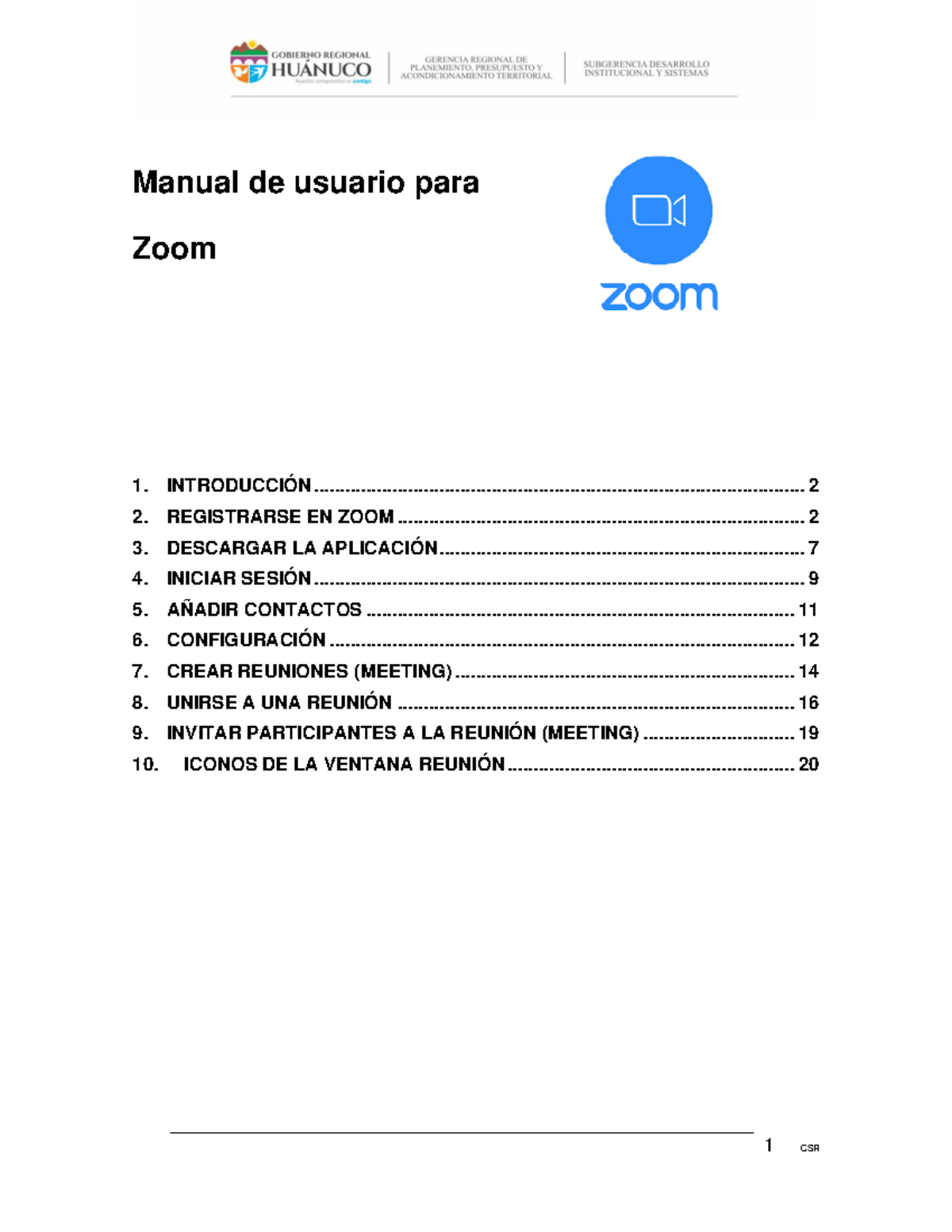Tuto zoom - Tutorial - Manual de usuario para 1. INTRODUCCIÓN Zoom 2 ...