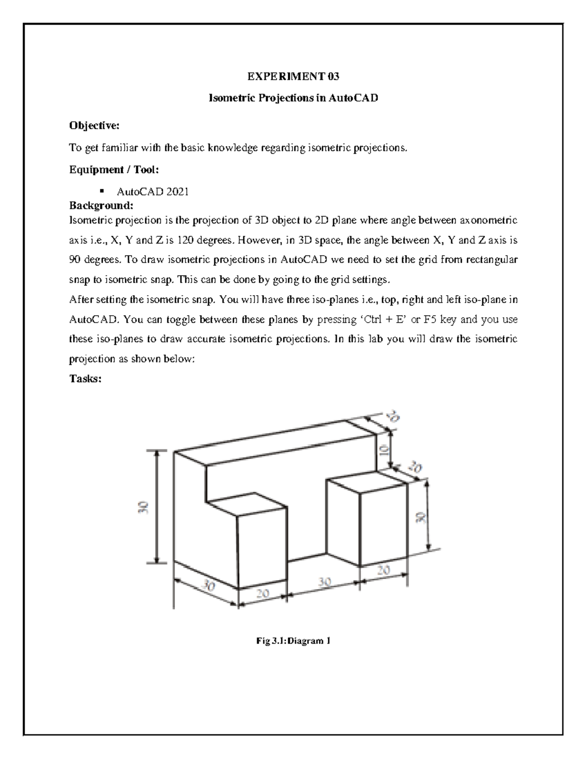 Lab 3 CAD - Drawing For learning AutoCad Assignments , Helping to make ...