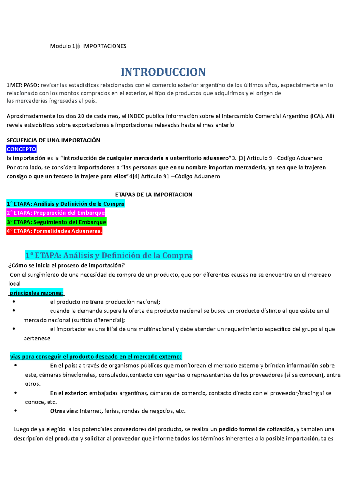 Modulo 1 resumen de importaciones - Modulo 1)) IMPORTACIONES ...