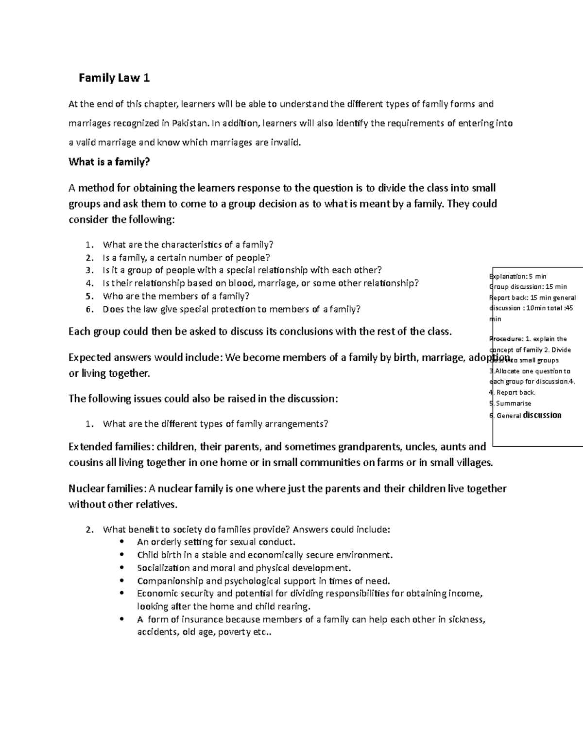 Family Law 1 - Basic information on the topic. - Family Law 1 At the ...