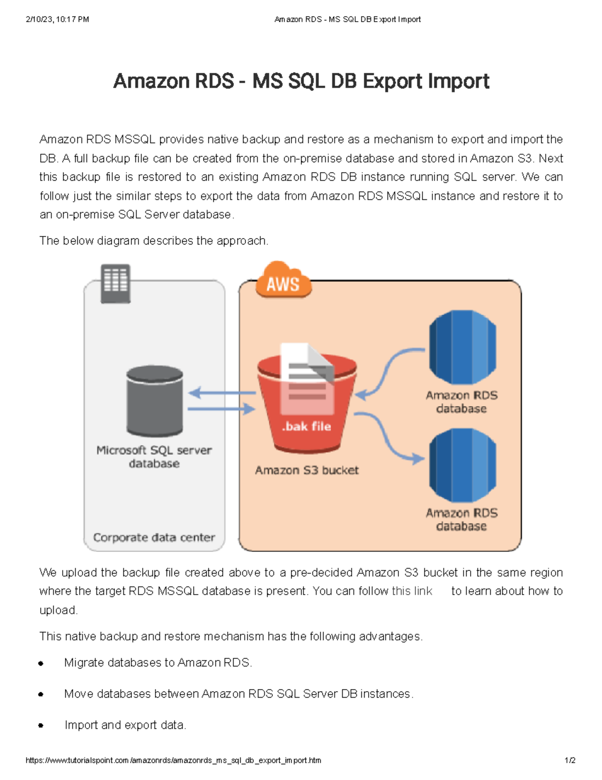 Amazon Rds Ms Sql Db Export Import 2 10 23 10 17 Pm Amazon Rds Ms Sql Db Export Import