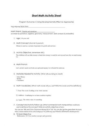 ECED 225 Curriculum Notebook Physical Science - ECED 225 - Studocu