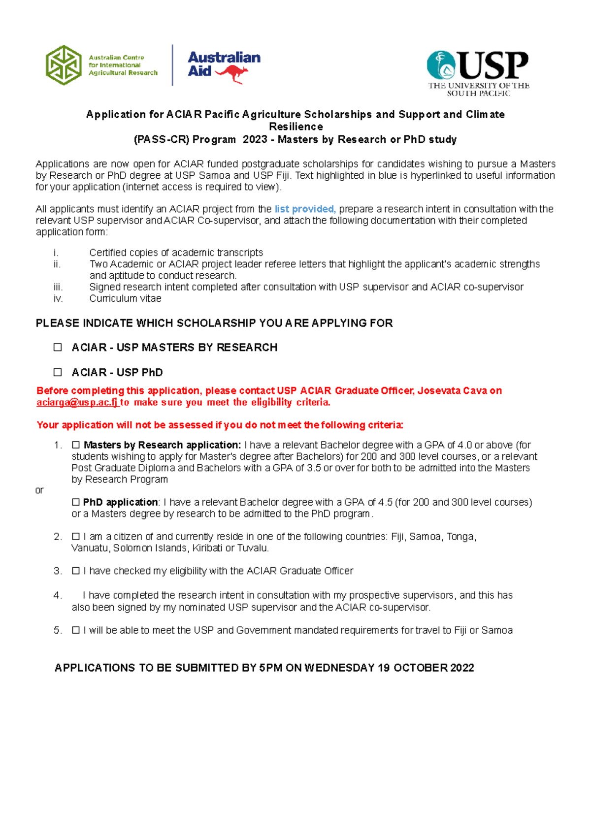 Soda PDF-converted- Aciar-Scholarship-Application-form-USP-2023 3 ...