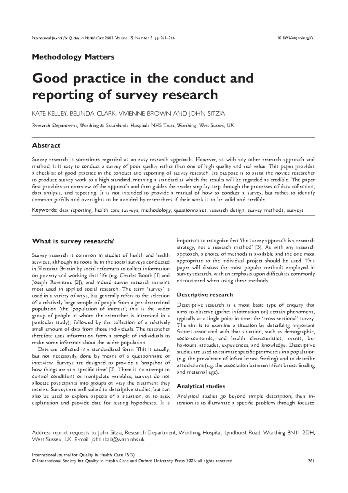 Good practice in the contuct of reporting - International Journal for ...