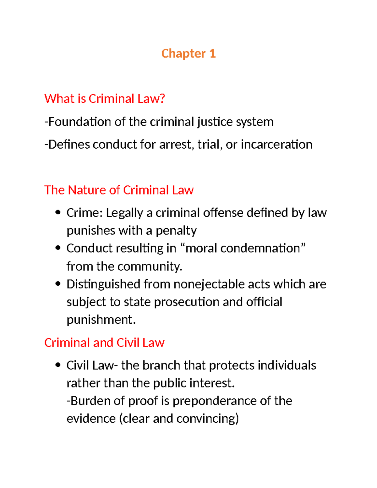 Notes For Criminal Law - Chapter 1 What is Criminal Law? -Foundation of ...