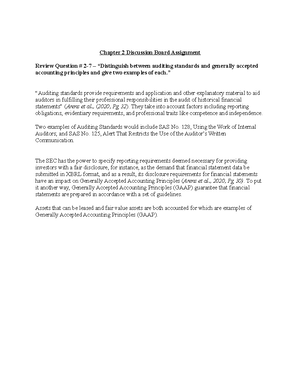 Group 3 - Chapter 3 - ACC 308 Chapter 3 Discussion Board Assignment ...