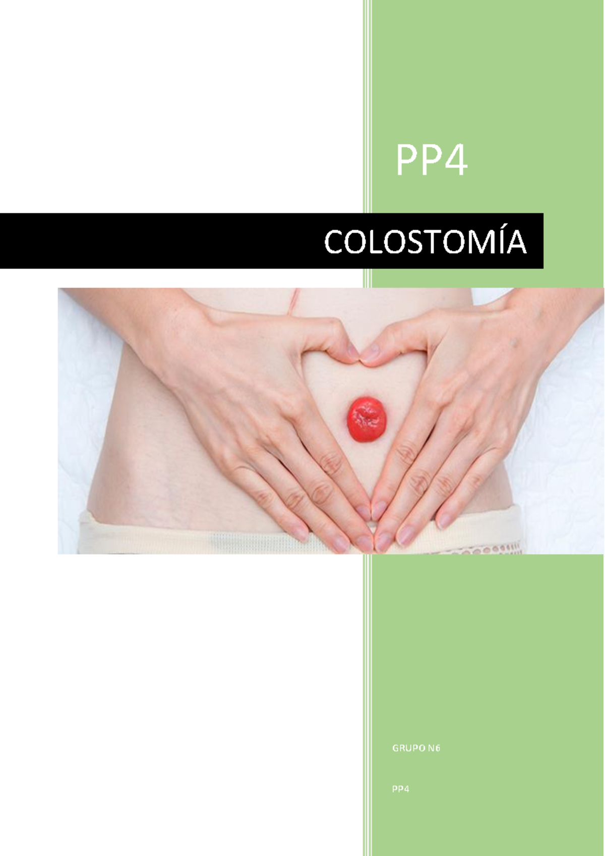 Trabajo Practico PP4 Colostomia - PP GRUPO N PP COLOSTOMÍA Presentación de grupo: Somos el grupo ...