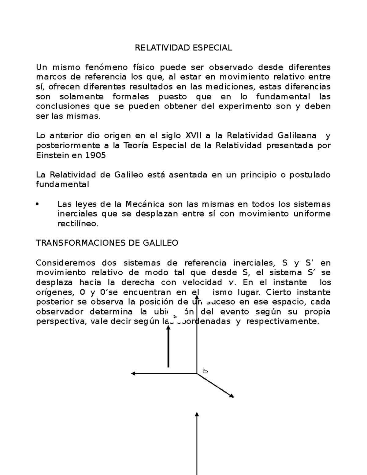Relatividad Especial - apunte - RELATIVIDAD ESPECIAL Un mismo fenómeno ...