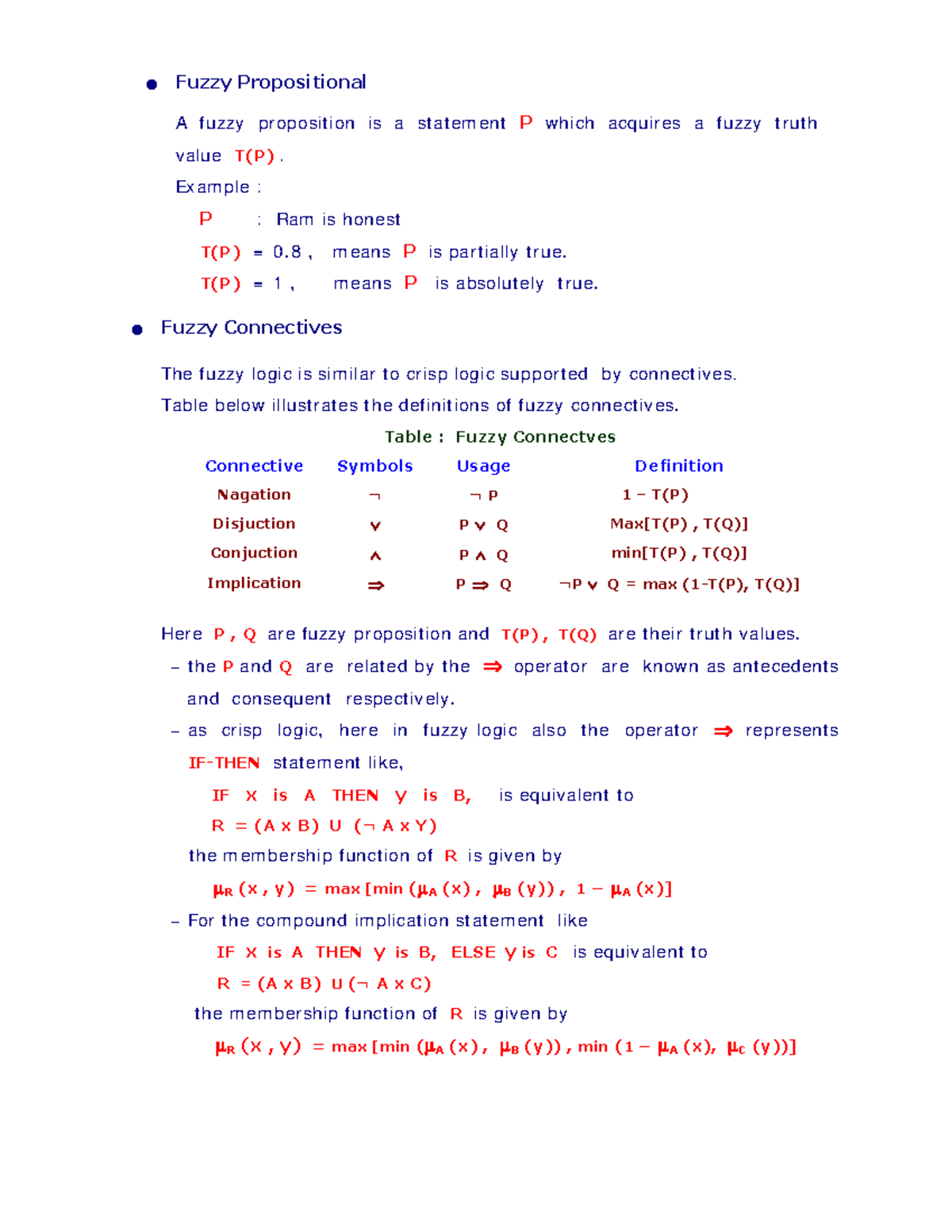 Fuzzification Artificial inteligence - Fuzzy Propositional A fuzzy proposit ion is a st at em ...
