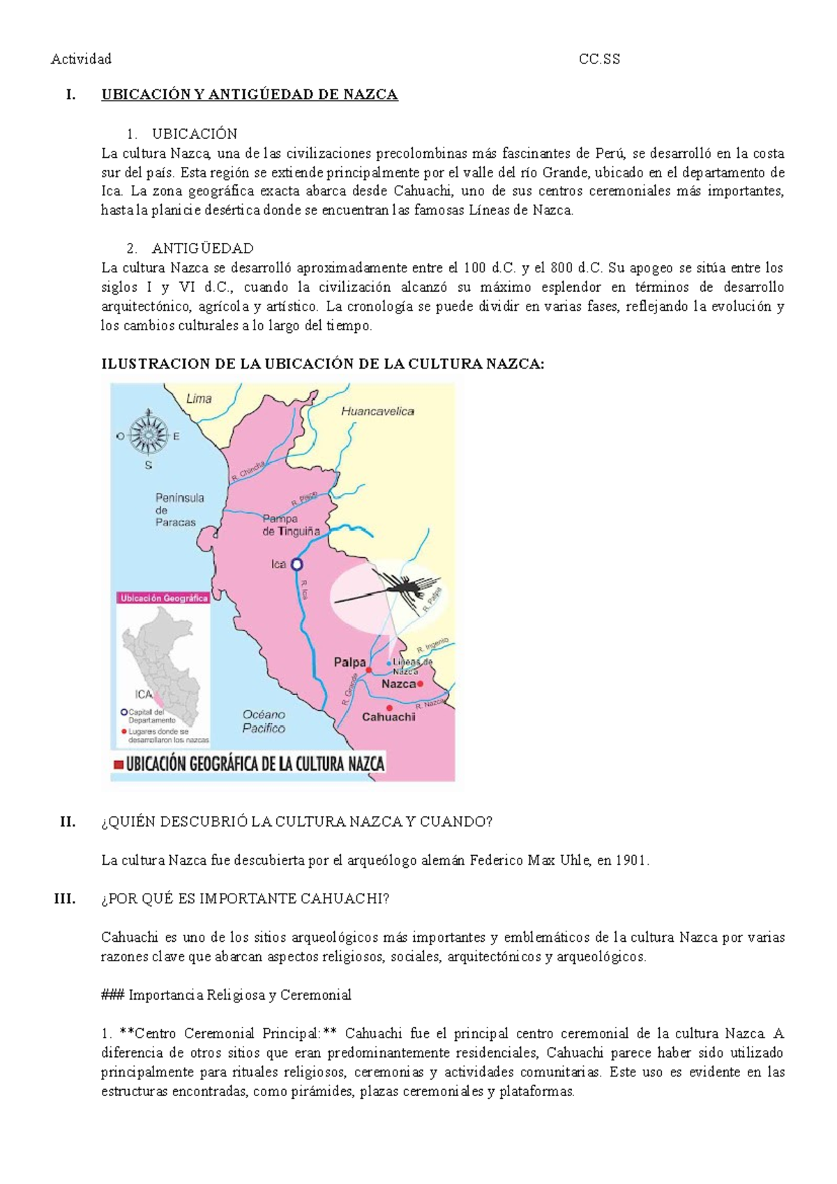 Intermedio Temprano Nazca - I. UBICACIÓN Y ANTIGÚEDAD DE NAZCA 1 ...