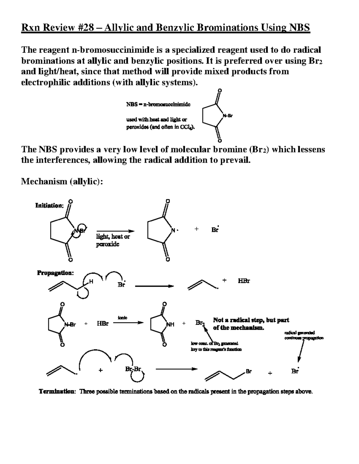 Reaction Review 28 - Allylic and Benzylic Brominations Using NBS - Rxn ...