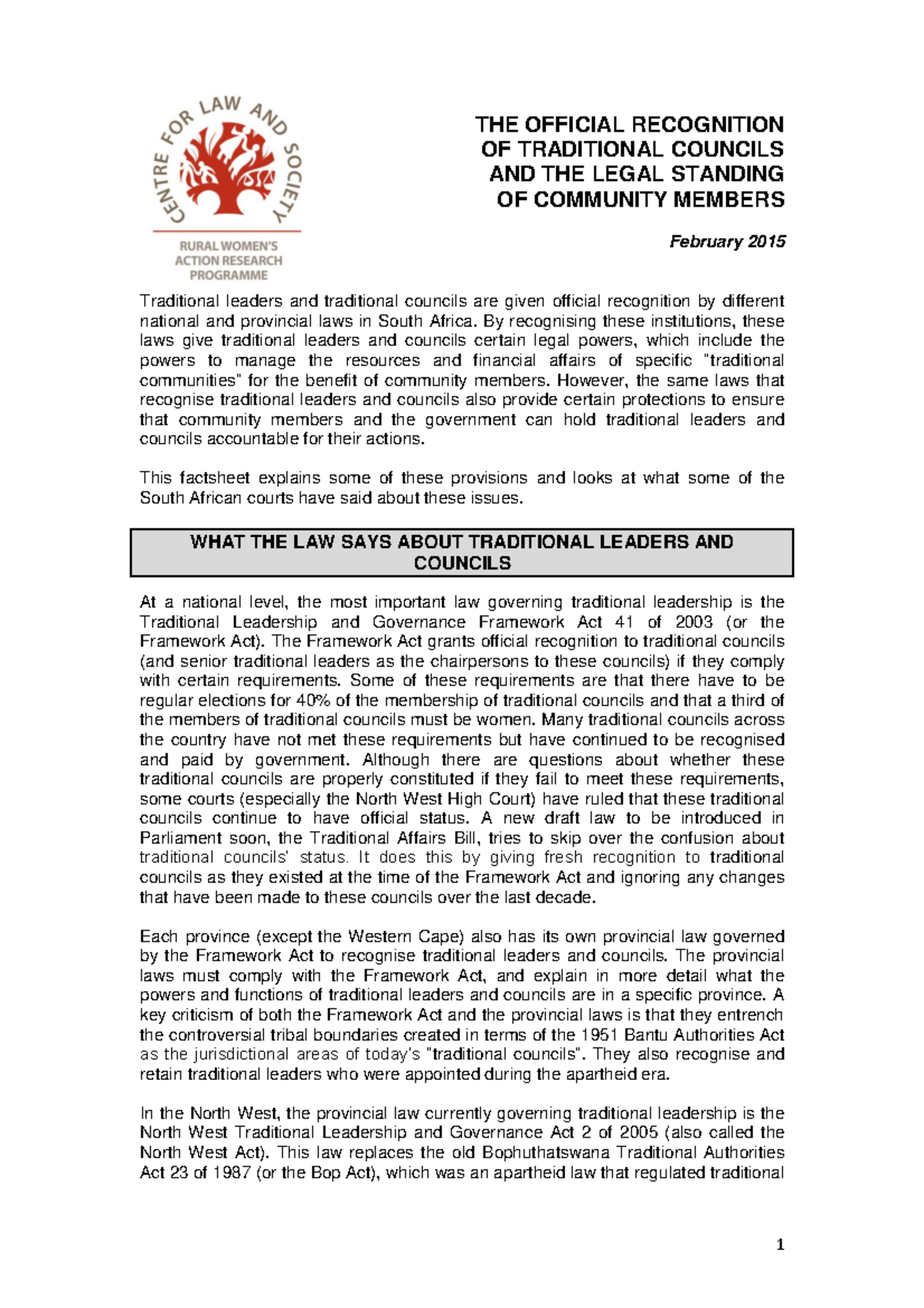 Factsheet Recog TCand Legal Standing Final Feb2015 - PVT2021 - Studocu