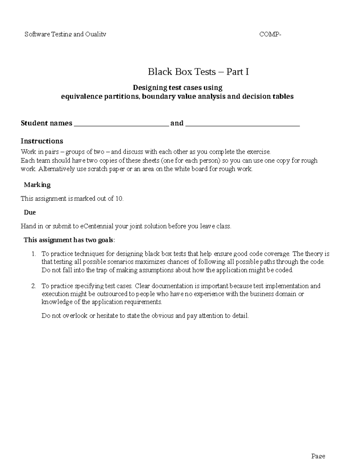 A7-Black Box Tests Part I-converted - Copy - Black Box Tests – Part I ...