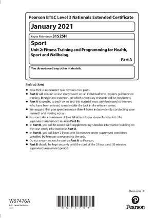 Sport BTEC revision notes - BTEC REVISION NOTES TRAINING AND SAFETY ...