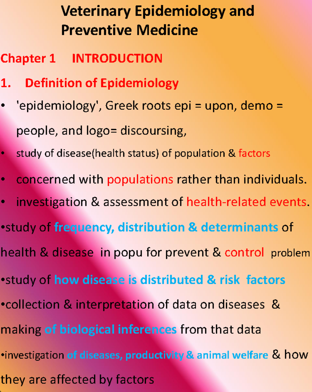 Vep short note 1-4 edited - Veterinary Epidemiology and Preventive ...