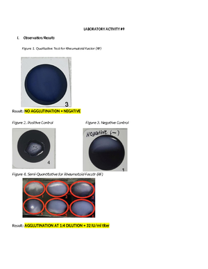 Act 8 - lab act - LABORATORY ACTIVITY I. Observation/Results ...